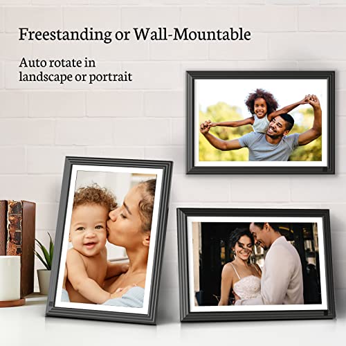 BSIMB 32GB WiFi Digital Picture Frame 10.1 Inch IPS Touch Screen HD Display, Smart Electronic Photo Frame, Easy Setup to Upload Photos & Videos from Anywhere via App/Email, Gift for Grandparents…