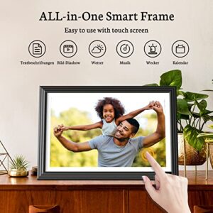 BSIMB 32GB WiFi Digital Picture Frame 10.1 Inch IPS Touch Screen HD Display, Smart Electronic Photo Frame, Easy Setup to Upload Photos & Videos from Anywhere via App/Email, Gift for Grandparents…