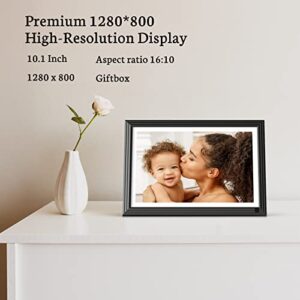 BSIMB 32GB WiFi Digital Picture Frame 10.1 Inch IPS Touch Screen HD Display, Smart Electronic Photo Frame, Easy Setup to Upload Photos & Videos from Anywhere via App/Email, Gift for Grandparents…