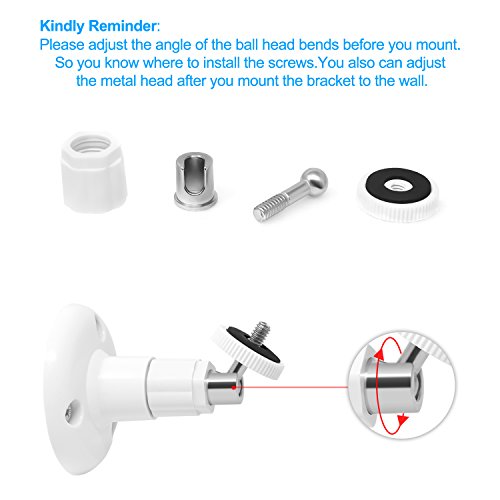 Wall Mount for Wyze Cam Pan Security Camera with 26FT Charging Cable, for Wyze Cam Pan v2 Mounting Kit Including Charging and Data Sync Cord, 360 Degree Adjustable Ceiling Mount, and 30 Wire Clips