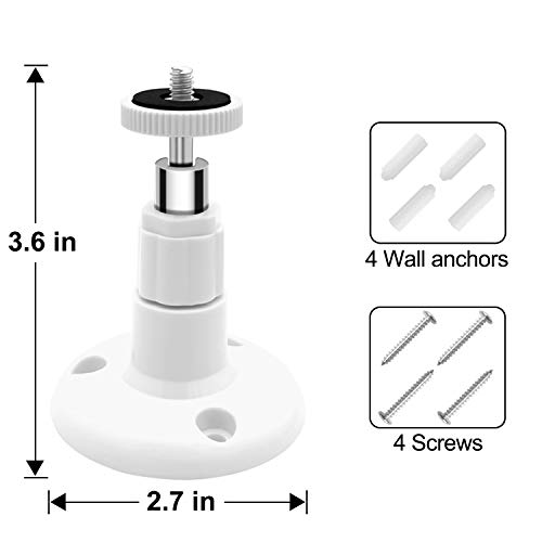 Wall Mount for Wyze Cam Pan Security Camera with 26FT Charging Cable, for Wyze Cam Pan v2 Mounting Kit Including Charging and Data Sync Cord, 360 Degree Adjustable Ceiling Mount, and 30 Wire Clips