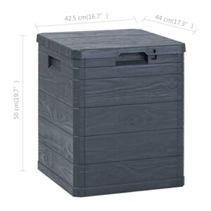 YEZIYIYFOB 23.8 gal Outdoor Storage Deck Box Garden Patio Storage Cabinet Chest Organizer Storing Pillow Tool Box Indoor Interior Container, Patio, Lawn Backyard Anthracite 16.7" x 17.3" x 19.7"