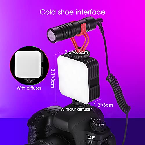 Neewer RGB Led Video Light, RGB61 360° Full Color Camera Light with 3 Cold Shoe and Diffuser, CRI 97+, 20 Scene Modes, 2500K~8500K, 2000mAh Rechargeable Battery for Gaming/YouTube/Vlog/Photography