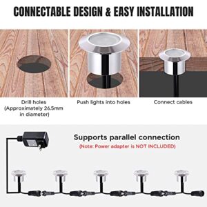 Yescom Set of 5 Warm White LED Deck Lights Outdoor Garden Malls Stair Landscape Lamps Low Voltage Waterproof