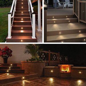 Yescom Set of 5 Warm White LED Deck Lights Outdoor Garden Malls Stair Landscape Lamps Low Voltage Waterproof