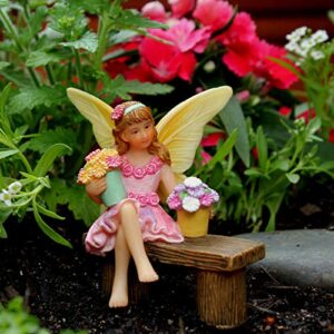 PRETMANNS Fairy Garden Fairy Figurine - an Adorable Fairy for Garden - Fairy Garden Accessories for a Miniature Fairy Garden - Garden Fairy Figurine - Sitting Fairy Isabella 1 Item