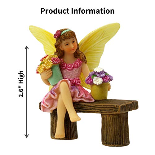 PRETMANNS Fairy Garden Fairy Figurine - an Adorable Fairy for Garden - Fairy Garden Accessories for a Miniature Fairy Garden - Garden Fairy Figurine - Sitting Fairy Isabella 1 Item