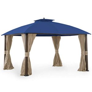 garden winds replacement canopy top cover for broyhill eagle brooke ashford asheville gazebo – riplock 350 – true navy – will fit these models only: a101007600, a101007603, a101007604