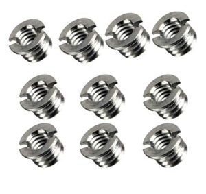 (10 packs) fotasy stainless steel 3/8″ to 1/4″ reducer bushing convert screw adapter, tripod screw adapter 1/4″ to 3/8″ for tripod monopod ballhead