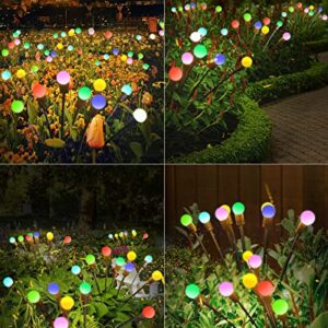 Solar Garden Lights, 8 Pack 64 LED New Upgraded Solar Firefly Lights Outdoor Waterproof, High Flexibility Starburst Swaying Solar Lights, Solar Garden Outdoor Lights for Yard Patio Pathway, Multicolor