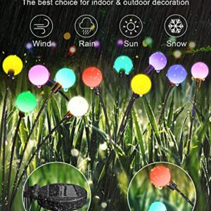 Solar Garden Lights, 8 Pack 64 LED New Upgraded Solar Firefly Lights Outdoor Waterproof, High Flexibility Starburst Swaying Solar Lights, Solar Garden Outdoor Lights for Yard Patio Pathway, Multicolor