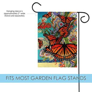 Toland Home Garden 1110777 Monarch Madness Butterfly Flag 12x18 Inch Double Sided Butterfly Garden Flag for Outdoor House Spring Flag Yard Decoration