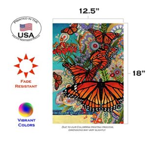 Toland Home Garden 1110777 Monarch Madness Butterfly Flag 12x18 Inch Double Sided Butterfly Garden Flag for Outdoor House Spring Flag Yard Decoration