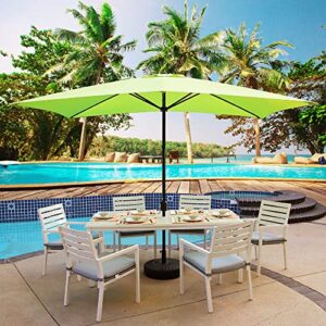 ABBLE Outdoor Patio Umbrella 10 Ft x 6.5 Ft Rectangular with Crank Weather Resistant UV Protection Water Repellent Durable 6 Sturdy Steel Ribs with Easy Handle Crank, Market Outdoor Table Umbrella for Garden, Lawn, Deck, Backyard and Pool Side,Lime Green