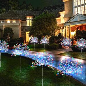 kpl solar outdoor lights, solar firework lights led sparkler lights with 2 modes waterproof solar starburst string lights decorative for yard garden patio christmas parties wedding decor