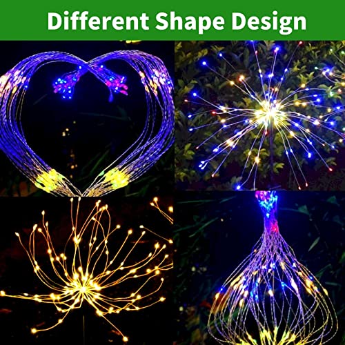 KPL Solar Outdoor Lights, Solar Firework Lights LED Sparkler Lights with 2 Modes Waterproof Solar Starburst String Lights Decorative for Yard Garden Patio Christmas Parties Wedding Decor