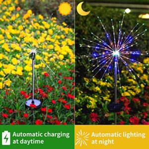 KPL Solar Outdoor Lights, Solar Firework Lights LED Sparkler Lights with 2 Modes Waterproof Solar Starburst String Lights Decorative for Yard Garden Patio Christmas Parties Wedding Decor