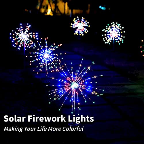 KPL Solar Outdoor Lights, Solar Firework Lights LED Sparkler Lights with 2 Modes Waterproof Solar Starburst String Lights Decorative for Yard Garden Patio Christmas Parties Wedding Decor