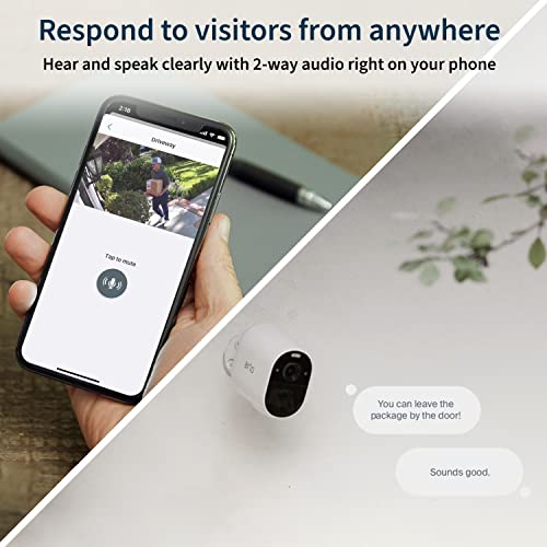 Arlo Essential Spotlight Camera - 1 Pack - Wireless Security, 1080p Video, Color Night Vision, 2 Way Audio, Wire-Free, Direct to WiFi No Hub Needed, Works with Alexa, Black - VMC2030B