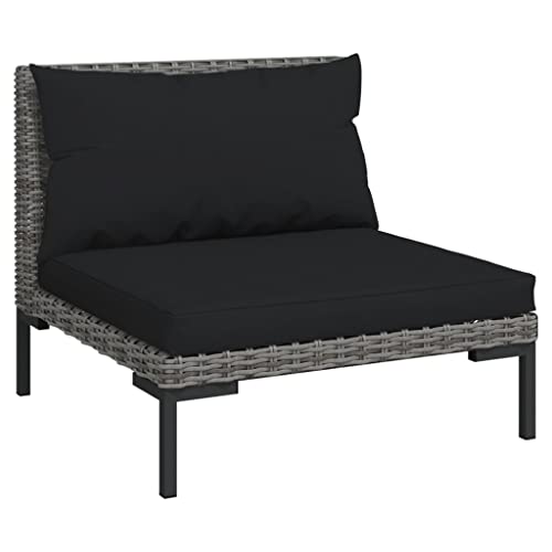 QZZCED 10 Piece Patio Lounge Set with Cushions,Outdoor Couch,Patio Bar Set,Modern Outdoor Furniture,Dining Bench with Back,Bistro Set,for Patio Deck Garden,Backyard & Lawn,Poly Rattan Dark Gray