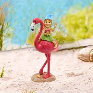 Goodeco Gnome and Flamingo Garden Statue Gifts - Mom Gifts,Flamingo Gifts for Women,Pink Flamingo Figurines Yard Lawn Sculpture Garden Decor,Gift Ideal for Parents 6*11 inch (Lady)