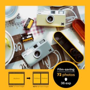 KODAK EKTAR H35 Half Frame Film Camera, 35mm, Reusable, Focus-Free, Lightweight, Easy-to-Use (Black) (Film & AAA Battery are not Included)