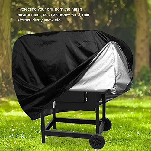 QSTNXB Grill Cover, Foldable Easy to Clean Outdoor Grill Covers with Hemming Rope Design, Durable Rainproof Coldproof Sunproof Waterproof BBQ Cover, for Garden, Park, Lawn, Family