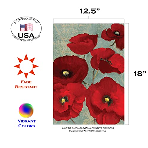 Toland Home Garden 119872 Red Painted Poppies 12.5 x 18 Inch Decorative, Garden Flag-12.5" x 18"