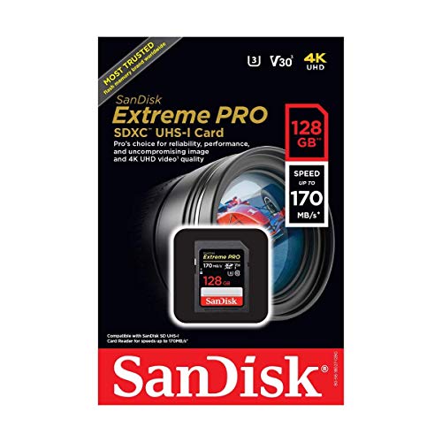 SanDisk 128GB Extreme PRO UHS-I SDXC Memory Card, SDSDXXY-128G-ANCIN