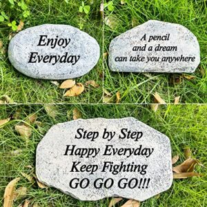 Zatanmulo Personalized Garden Stones Engraved with Any Message, Resin Simulated Fake Rocks, Laser Engraved Garden Welcome Stones, Memorial Stones, Outdoor Decorative Stones