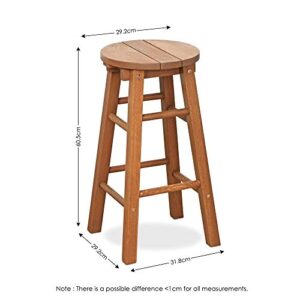 Furinno FG17629 Tioman Outdoor Hardwood Patio Furniture Promo Arch Bar Stool (Set of 2), Natural