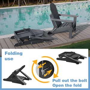 BIVODA Folding Adirondack Chair, Fire Pit Chairs, Outdoor HDPE Weather Resistant Adirondack Chair,Plastic Campfire Chair for Deck Backyard Patio Outdoor Poolside Porch Lawn Outside