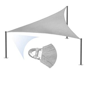 E&K Sunrise Reinforcement Large Sun Shade Sail Light Gray 20' x 20' x 20' Equilateral Lriangle Heavy Duty Strengthen Durable Canopy UV Llock Fabric (260GSM)- Perfect Patio Outdoor Garden Backyard