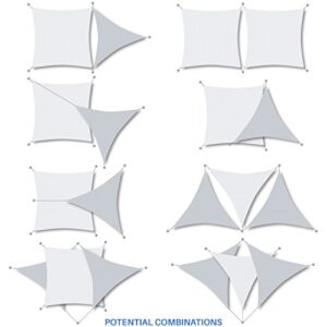 E&K Sunrise Reinforcement Large Sun Shade Sail Light Gray 20' x 20' x 20' Equilateral Lriangle Heavy Duty Strengthen Durable Canopy UV Llock Fabric (260GSM)- Perfect Patio Outdoor Garden Backyard