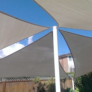 E&K Sunrise Reinforcement Large Sun Shade Sail Light Gray 20' x 20' x 20' Equilateral Lriangle Heavy Duty Strengthen Durable Canopy UV Llock Fabric (260GSM)- Perfect Patio Outdoor Garden Backyard