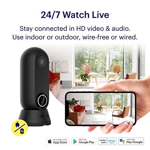 Canary Flex Outdoor Indoor Home Security Camera | Weatherproof, Wire-Free or Plugged in, 2-Way Talk, Person Detection, Motion Alert, Compatible with Alexa, Google Assistant, Baby Monitor, WiFi IP