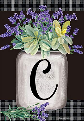 Farmhouse Monogram Letter C Garden Flag Floral Briarwood Lane 12.5" x 18"