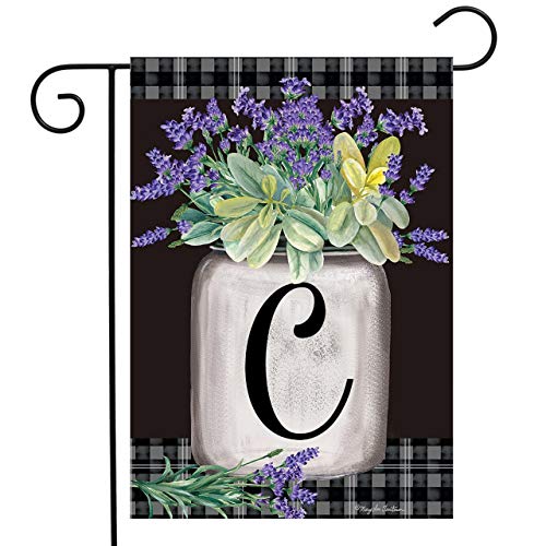 Farmhouse Monogram Letter C Garden Flag Floral Briarwood Lane 12.5" x 18"