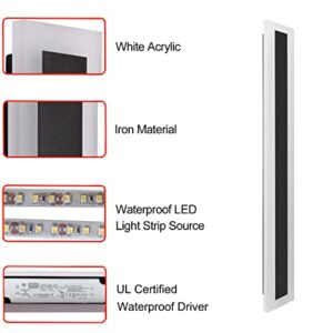 Aidenkid Long Wall Lamp Modern LED Waterproof IP65 Outdoor Wall Mount Lighting Fixture Garden Porch Sconce Lantern Sconces Luminaire/Bedroom Bedside Licht 48inch Cold White