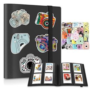 ablus 160 pockets mini photo album for fujifilm instax mini camera, polaroid snap, z2300, socialmatic instant cameras & zip instant printer (black)