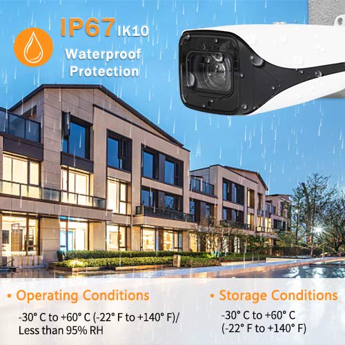 Loryta Camera Smart 2MP Ultra Low Light Starlight IR Bullet IP Camera, Support POE and ePOE, WDR Smart H.264+/H.265+, 5.3mm-64.0mm Motorized Vari Lens, IP67,IK10 IPC-HFW5241E-Z12E