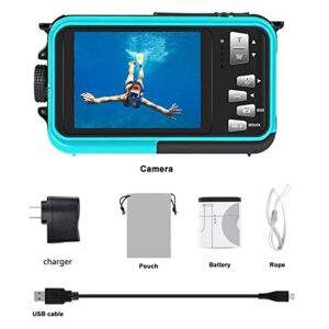 Waterproof Digital Camera Underwater Camera Full HD 2.7K 48 MP Video Recorder Selfie Dual Screens 16X Digital Zoom Flashlight Waterproof Camera for Snorkeling (DV806)…