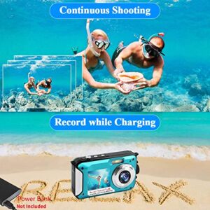 Waterproof Digital Camera Underwater Camera Full HD 2.7K 48 MP Video Recorder Selfie Dual Screens 16X Digital Zoom Flashlight Waterproof Camera for Snorkeling (DV806)…