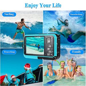 Waterproof Digital Camera Underwater Camera Full HD 2.7K 48 MP Video Recorder Selfie Dual Screens 16X Digital Zoom Flashlight Waterproof Camera for Snorkeling (DV806)…