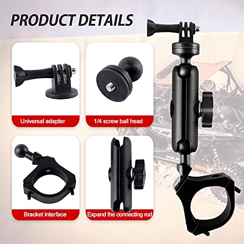 MAIKER UTV ATV Camera Mount Holder Compatible with GoPro, 1.75"-2" Roll Bar Compatible for All GoPro Models, Such as GoPro Hero 9, 8,7,5 4, Session, GoPro Max, Insta360 etc