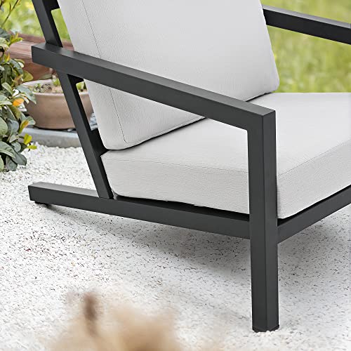 HAPPATIO Aluminum Patio Furniture 5-Piece Conversation Sets, Outdoor Patio Conversation Set, Outdoor Chairs for Garden Backyard Balcony Porch Poolside(Black)