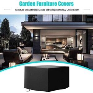 BWBG Patio Furniture Covers Waterproof, Outdoor Furniture Cover Rectangle Heavy Duty Garden Table Cover Square Tear Resistance Outdoor Dining Set Covers -Black Oxford Fabric ( 36X36X36inch)