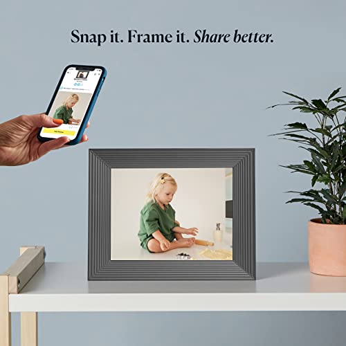 Aura Mason WiFi Digital Picture Frame, 9”, Add Photos with Aura App, Free Unlimited Storage - Wirecutter’s Pick for Best Digital Photo Frame 2022 - Graphite