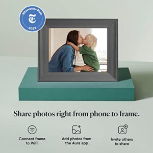 Aura Mason WiFi Digital Picture Frame, 9”, Add Photos with Aura App, Free Unlimited Storage - Wirecutter’s Pick for Best Digital Photo Frame 2022 - Graphite