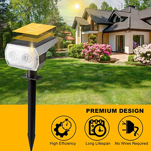 Duviner Solar Outdoor Lights, RGB Multicolor Landscape Lights IP65 Waterproof Solar Spot Lights, 2-in-1 Solar Powered Spotlights with Auto Color Changing for Garden Yard Pathway